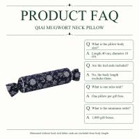China Qiai Neck Bolster Pillow in Navy Printed Fabric with Individual Gift Box for sale