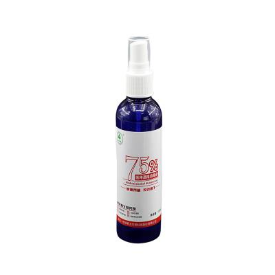 China 75% Medical Alcohol Disinfectant Liquid in a 100ml Blue Spray Bottle for sale
