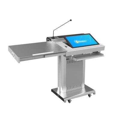 China Touch Panel Dual System Teacher Smart Digital Podium Lectern For School Classroom for sale