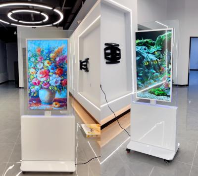 China Transparent Floor Standing Kiosk Double Sided LCD Display Signage for sale