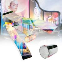 China Flexible LED Film Screen Bendable Transparent Display with IP65 Waterproof for Exhibition/Billboard/Retail Visual Solution for sale