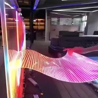 China 16 9 Aspect Ratio Ultra-Thin 3.9mm Transparent LED Film Screen for Glass Curtain Wall Installation for sale