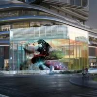 China Customizable Glass Curtain Wall LED Display Film 3840Hz Refresh Rate Energy Saving High Brightness 5000nits Video Wall for sale