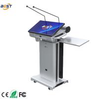 China 150mm Max Lifting Height Smart Podium with 10-40° Adjustable Screen Angle and Optional 32 Inch Smart Kiosk Screen for sale