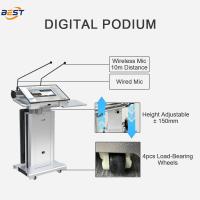 China 150mm Max Lifting Height Smart Podium with 10-40° Adjustable Screen Angle and Optional 32 Inch Smart Kiosk Screen for sale