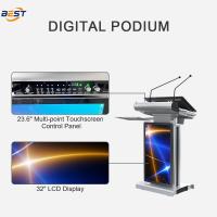 China 150mm Max Lifting Height Smart Podium with 10-40° Adjustable Screen Angle and Optional 32 Inch Smart Kiosk Screen for sale