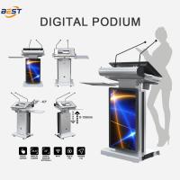China 150mm Max Lifting Height Smart Podium with 10-40° Adjustable Screen Angle and Optional 32 Inch Smart Kiosk Screen for sale