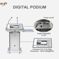 China 150mm Max Lifting Height Smart Podium with 10-40° Adjustable Screen Angle and Optional 32 Inch Smart Kiosk Screen for sale