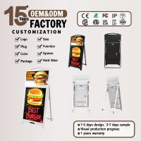 China Floor Standing Android Digital Advertising Display 21.5 Inch with LED Fluorescent Writing Board for sale