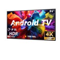 China IP55/IP66 Waterproof Outdoor TV with 4K Ultra HD Resolution and 1500-3000nits High Brightness for Commercial Display for sale