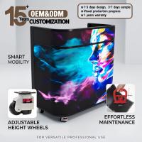 China Curved Customizable GOB LED Reception Desk with Adjustable Height for Business for sale