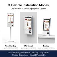 China Self Order Kiosk with 10 Points PCAP Touch Screen, Dual OS Support, and Flexible Installation Options for sale
