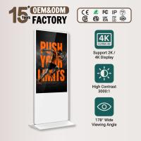 China 55 Inch Indoor LCD Digital Signage Touchscreen Totem Kiosk with Android OS 500 Cd/m² Brightness for sale