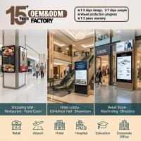 China 55 Inch Indoor LCD Digital Signage Touchscreen Totem Kiosk with Android OS 500 Cd/m² Brightness for sale
