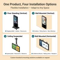 China 55 Inch Indoor LCD Digital Signage Touchscreen Totem Kiosk with Android OS 500 Cd/m² Brightness for sale