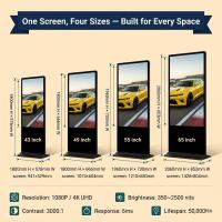 China 55 Inch Indoor LCD Digital Signage Touchscreen Totem Kiosk with Android OS 500 Cd/m² Brightness for sale
