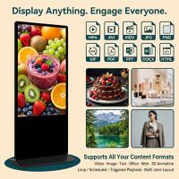 China 55 Inch Indoor LCD Digital Signage Touchscreen Totem Kiosk with Android OS 500 Cd/m² Brightness for sale