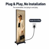 China P2.0 Portable Foldable LED Poster Display Indoor 640x1920mm Aluminum Alloy Standee for sale
