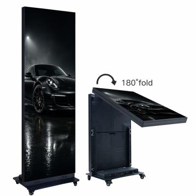 China P2.5 Portable Foldable LED Poster Display High Brightness 640x1920mm Aluminum Alloy Standee for sale
