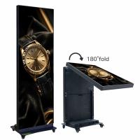 China P2.0 Portable Foldable LED Poster Display Outdoor 640x1920mm Aluminum Alloy Standee for sale