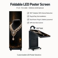 China P2.5 Portable Foldable LED Poster Display High Brightness 640x1920mm Aluminum Alloy Standee for sale