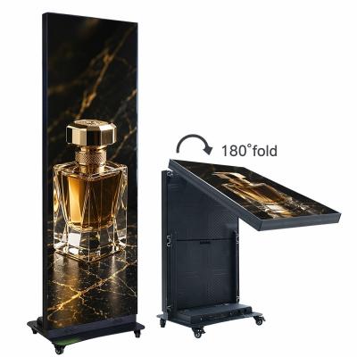 China P1.86 Portable Foldable LED Poster Display Premium 640x1920mm Aluminum Alloy Standee for sale