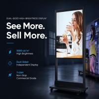 China 43 49 55 65 Inch Dual Sided Digital Signage 3000 Nits IPS Panel Floor Stand Ceiling Hanging Portrait Advertising Display for sale