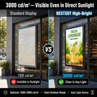 China 43 49 55 65 Inch Dual Sided Digital Signage 3000 Nits IPS Panel Floor Stand Ceiling Hanging Portrait Advertising Display for sale