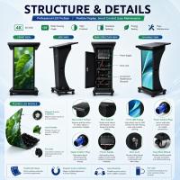China High Brightness 450-650nit GOB Curved LED Lectern Display 3840Hz 12-16Bit Grayscale Wireless Smart Control for sale