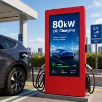China 80kW DC Fast Charging Station CCS1 CCS2 Outdoor LCD Advertising Display OCPP 1.6J 150-1000V for sale