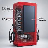 China 80kW DC Fast Charging Station CCS1 CCS2 Outdoor LCD Advertising Display OCPP 1.6J 150-1000V for sale
