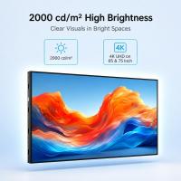 China 43 49 55 65 75 Inch Wall Mounted Light Box Screen 4K Android Advertising Display 2000 Nits for sale