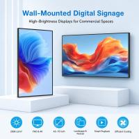 China 43 49 55 65 75 Inch Wall Mounted Light Box Screen 4K Android Advertising Display 2000 Nits for sale