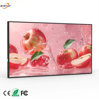 China 43 49 55 65 75 Inch Wall Mounted Light Box Screen 4K Android Advertising Display 2000 Nits for sale