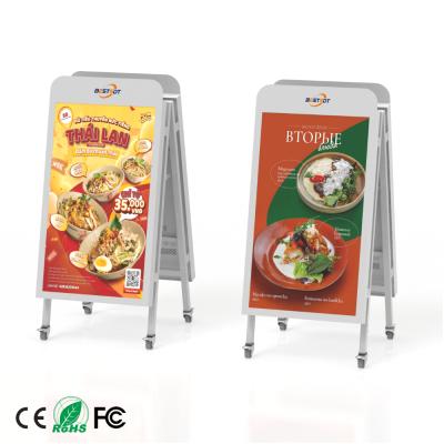China Outdoor Double Sided Floor Standing Display Screen 65 Inch 2500 Nits IP65 Waterproof Digital Advertising Signage for sale