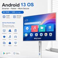 China 32 Inch Android 13 Battery Powered Mobile Smart Screen Touch Digital Signage 4K IPS 8GB 128GB for sale