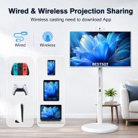 China 32 Inch Android 13 Battery Powered Mobile Smart Screen Touch Digital Signage 4K IPS 8GB 128GB for sale