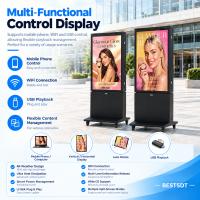 China Outdoor Double-Sided Digital Poster Display 1800nit Battery Powered 10H Portable Signage IP66 Waterproof 43 Inch for sale