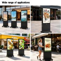 China Outdoor Double-Sided Digital Poster Display 1800nit Battery Powered 10H Portable Signage IP66 Waterproof 43 Inch for sale