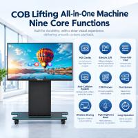 China 135 Inch COB Folding Lifting All-in-One LED Display 180 Degree Fold 700mm Lift P1.56 for sale