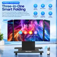 China 135 Inch COB Folding Lifting All-in-One LED Display 180 Degree Fold 700mm Lift P1.56 for sale
