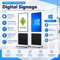 China 360 Degree Rotatable Floor Standing Digital Signage 43 50 55 65 Inch 4K Android Windows Touch Screen for sale
