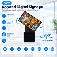 China 360 Degree Rotatable Floor Standing Digital Signage 43 50 55 65 Inch 4K Android Windows Touch Screen for sale
