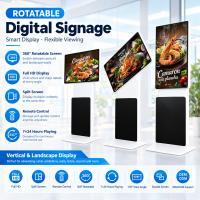 China 360 Degree Rotatable Floor Standing Digital Signage 43 50 55 65 Inch 4K Android Windows Touch Screen for sale