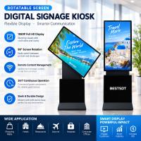 China 360 Degree Rotatable Floor Standing Digital Signage 43 50 55 65 Inch 4K Android Windows Touch Screen for sale