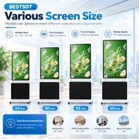 China 360 Degree Rotatable Floor Standing Digital Signage 43 50 55 65 Inch 4K Android Windows Touch Screen for sale