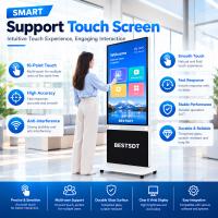 China 360 Degree Rotatable Floor Standing Digital Signage 43 50 55 65 Inch 4K Android Windows Touch Screen for sale