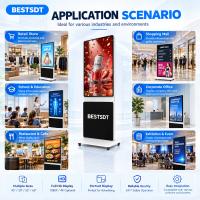 China 360 Degree Rotatable Floor Standing Digital Signage 43 50 55 65 Inch 4K Android Windows Touch Screen for sale