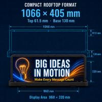 China BESTSDT-OTMP2.5 Double-Sided Taxi Roof LED Advertising Screen 960x320mm P2.5 4G IP65 for sale