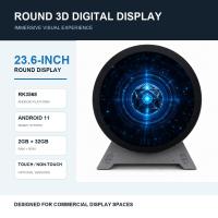 China 23.6 Inch Round 3D Digital Display RK3568 Android 11 HDMI 4G 5G WiFi Terminal for sale